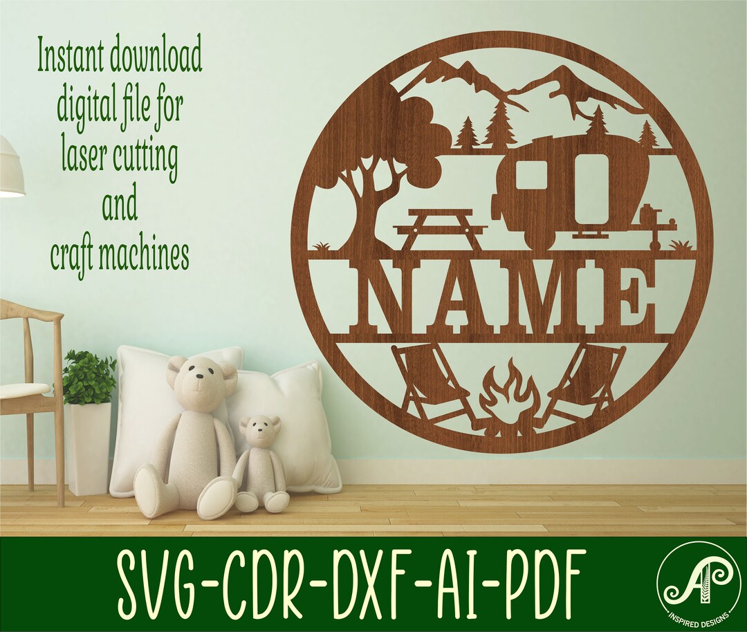 Caravan Name Sign SVG Travel Themed Door or Wall Hanger - Etsy