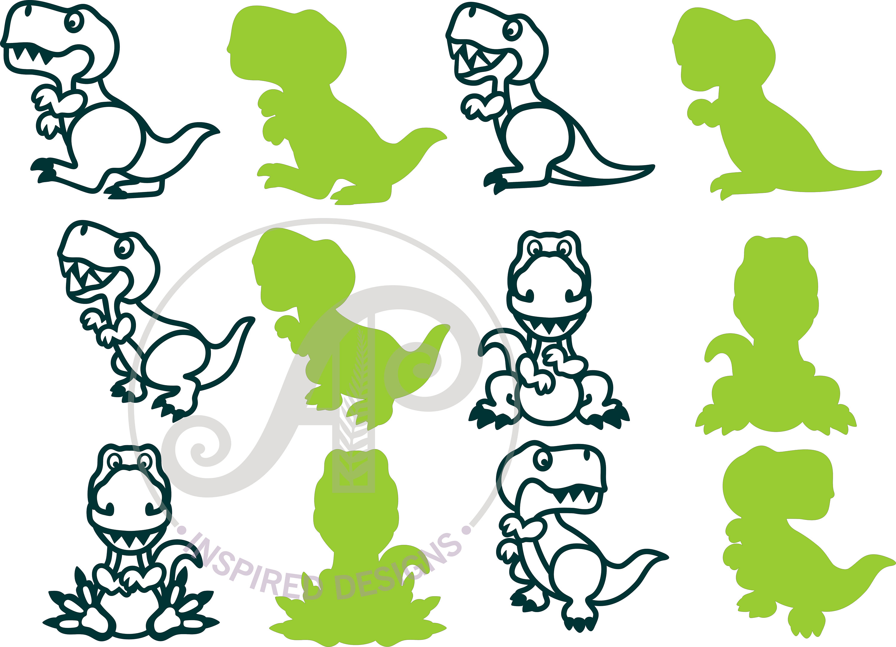 T-rex Designs 6 Two Layer Laser Cut File Shapes. Vector File - Etsy Canada