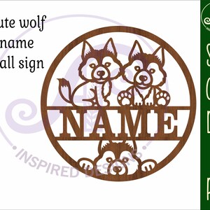 Wolf Nursery Name Sign, Laser Cut File SVG, Animal Themed Door or Wall ...