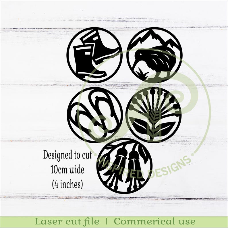 New Zealand Coaster Set SVG Bundle | Kiwiana Laser Cut Coasters X 15 ...