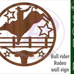 Bull Rider Wall Art, SVG File. Vector File Ai, Cdr, Dxf Instant ...