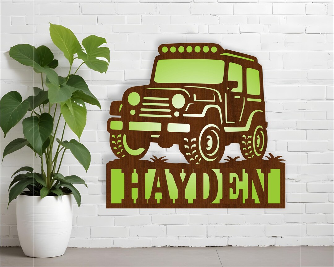 Off Road Vehicle Name Sign SVG Laser Cut Template, Wall Art, Vector ...