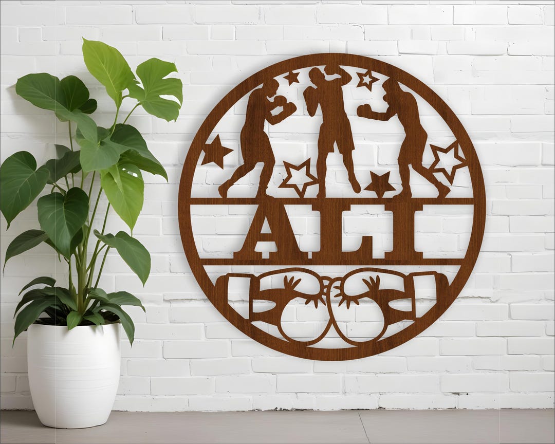 Boxing Male Name Sign, Laser Cut File SVG, Sport Themed Door or Wall ...