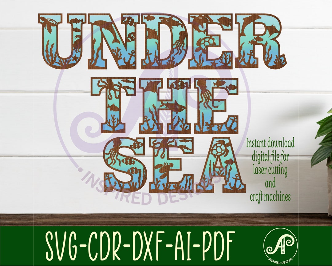 Sealife Ocean Alphabet Letter Set. 2 Layer Letters 51 Letters SVG File ...