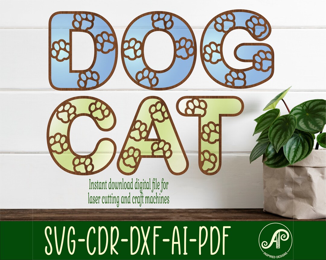 Paw Prints Alphabet Set. 2 Layer Letters 26 Letters SVG File Vector ...