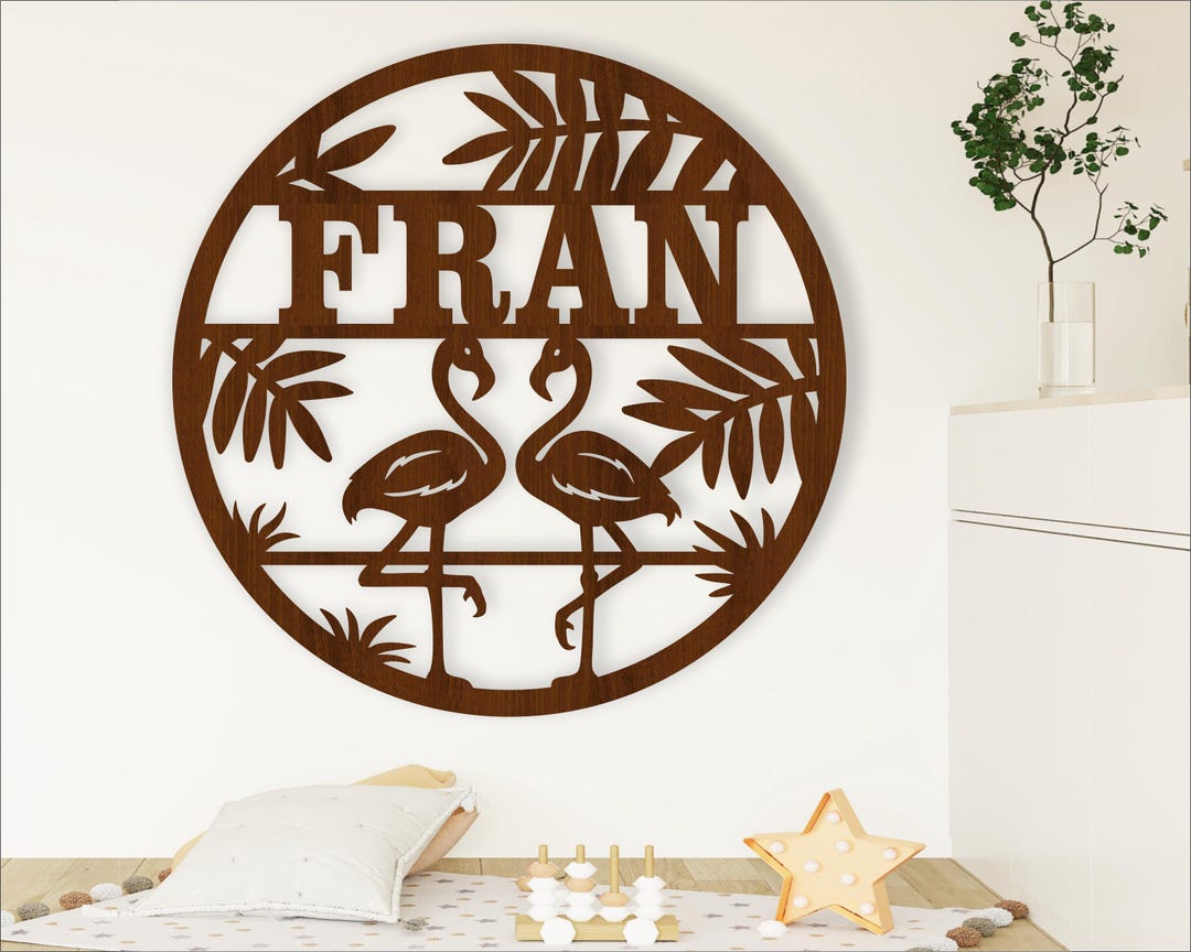 Flamingos Name Sign Laser Cut SVG File - Digital Download Tropical ...