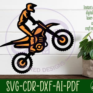 Motocross Wall Art SVG File: Laser Cut Motorsport Design (digital ...