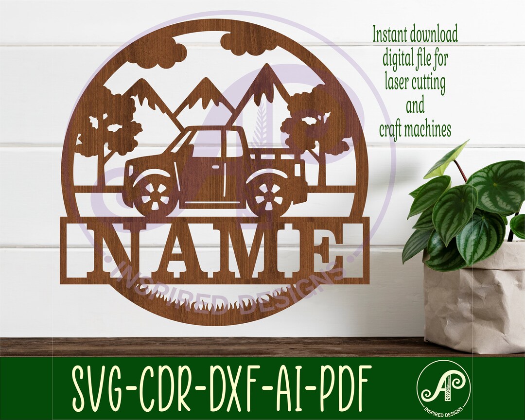 Truck Ute Name Sign, SVG, Vehicle Nursery Decor Wall Art, Laser Cut ...