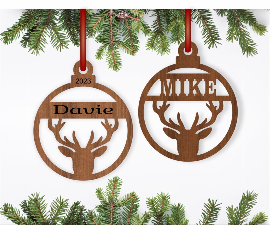 Stag Christmas Ornaments SVG Laser Cut, Instant Download Pdf, Dxf, Ai ...