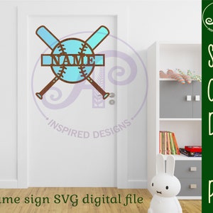 Baseball Name Sign SVG Laser Cut Template (digital Download) - Etsy