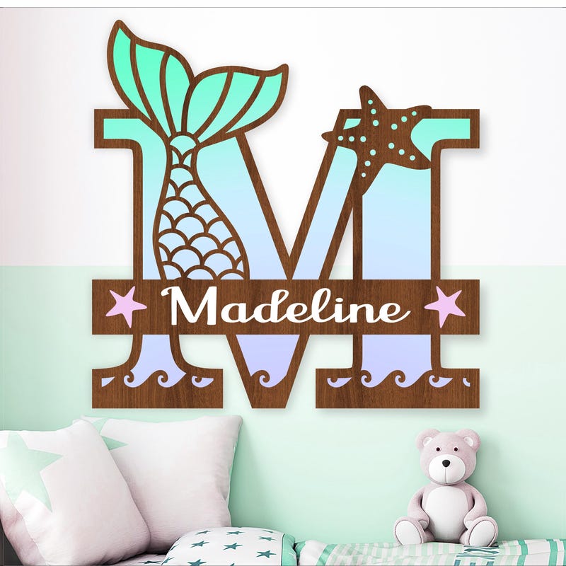 Mermaid Monogram Svg - Etsy