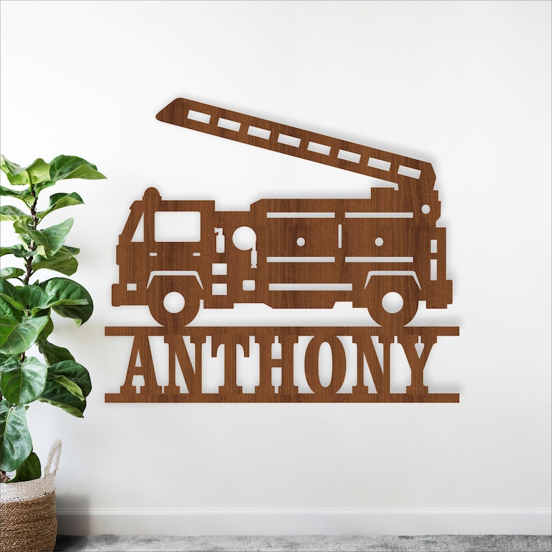 Firetruck Metal Wall Art - Etsy