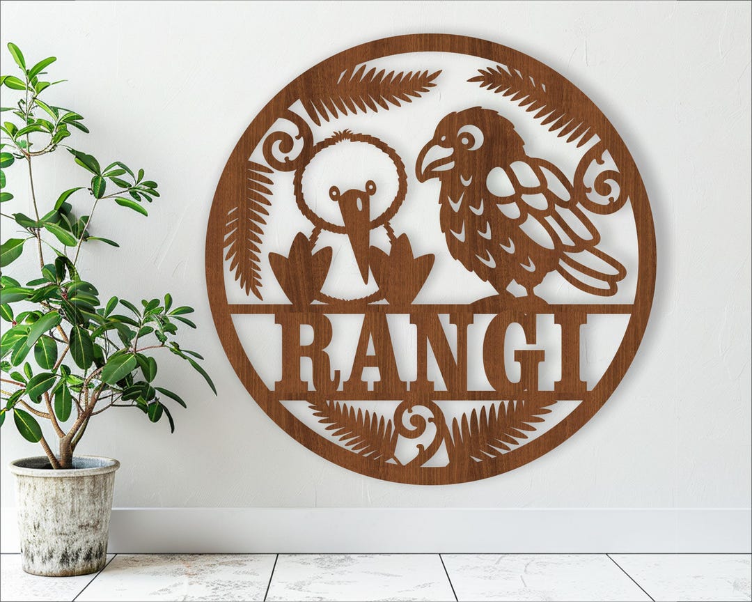 Kiwi and Kea Name Sign, SVG, Bird Themed Door or Wall Hanger, Laser Cut ...