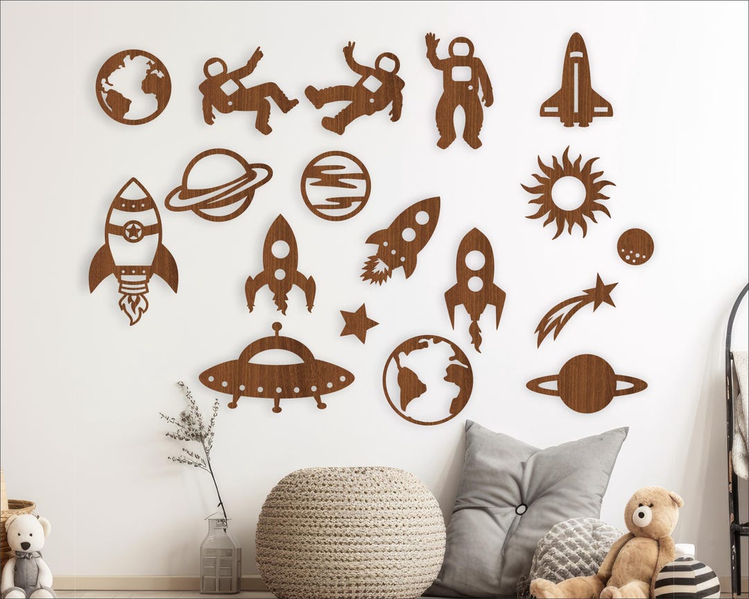 Digital Download Space Themed Wall Cut Outs, 17 Laser Cut Out Shapes ...