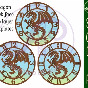 Dragon Wall Clock Laser Cut Files, SVG File. Vector File Ai, Cdr, Dxf ...