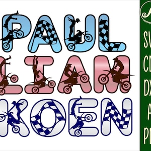 Motocross Alphabet Set. 2 Layer Letters. 56 Letter Options SVG File ...