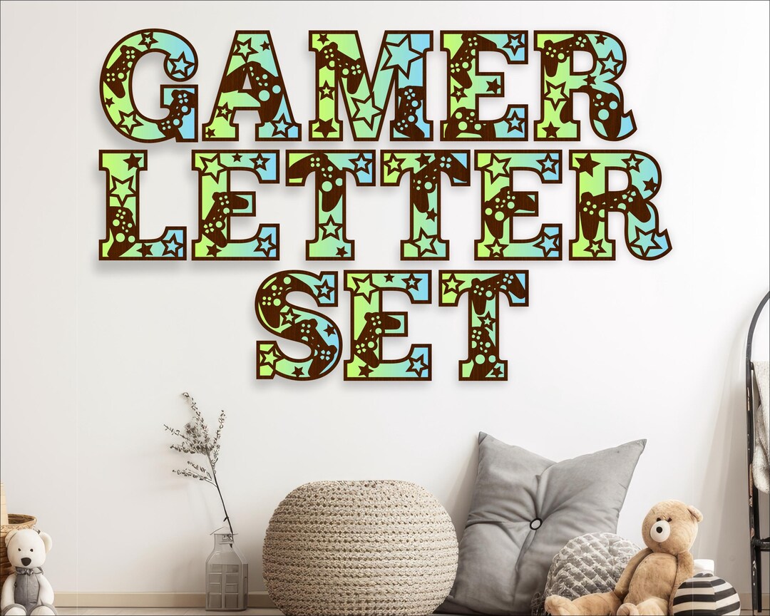 Gamer Alphabet Letter Set: Laser Cut SVG Vector File (digital Download ...