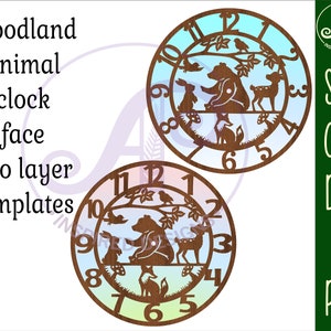 Woodland Animal Wall Clock Laser Cut Files, SVG File. Vector File Ai ...