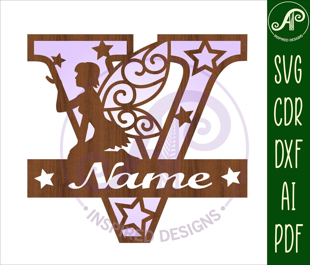 Fairy Monogram Letter Name Signs. 3 Layers SVG Laser Cut - Etsy