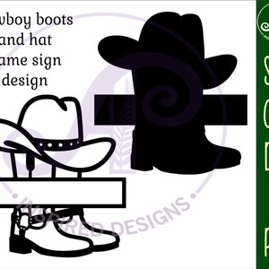 Cowboy Hat and Boot Name Sign SVG Laser Cut Template (digital Download ...