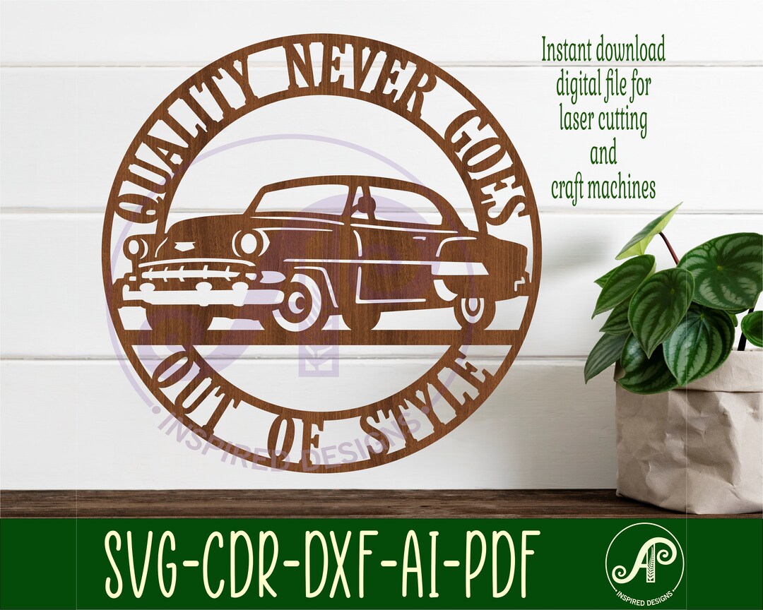 Classic Car Wall Art, SVG File. Vector File Ai, Cdr, Dxf Instant ...