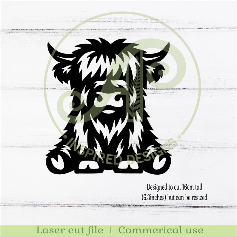 Highland Cow Laser Cut SVG: Farm Animal Cut Out Shapes (digital ...