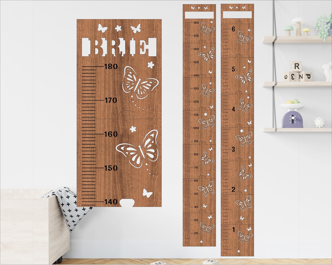Butterfly Height Chart for Kids - Personalized Laser Cut Height Ruler ...