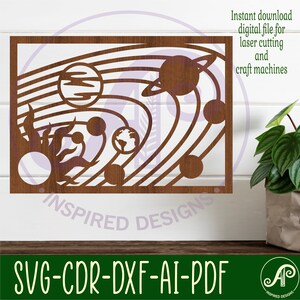 Solar System Rectangle Wall Sign Design SVG Laser Cut File, Wall Decor ...