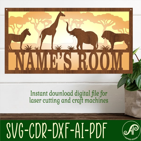 Safari Name Sign - Etsy