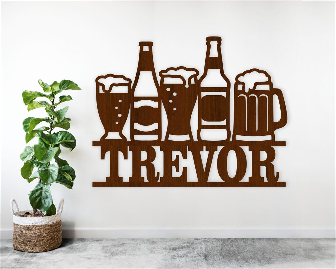 Beers Name Sign SVG Laser Cut Template, Door or Wall Hanger, Svg, Ai ...