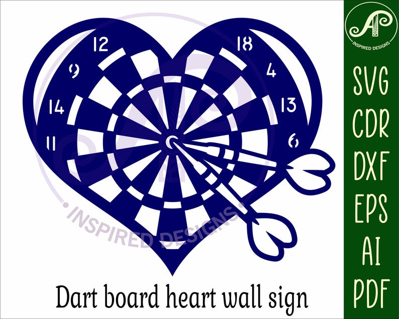 Dart Board Heart Wall Art: Laser Cut SVG File (digital Download - Etsy