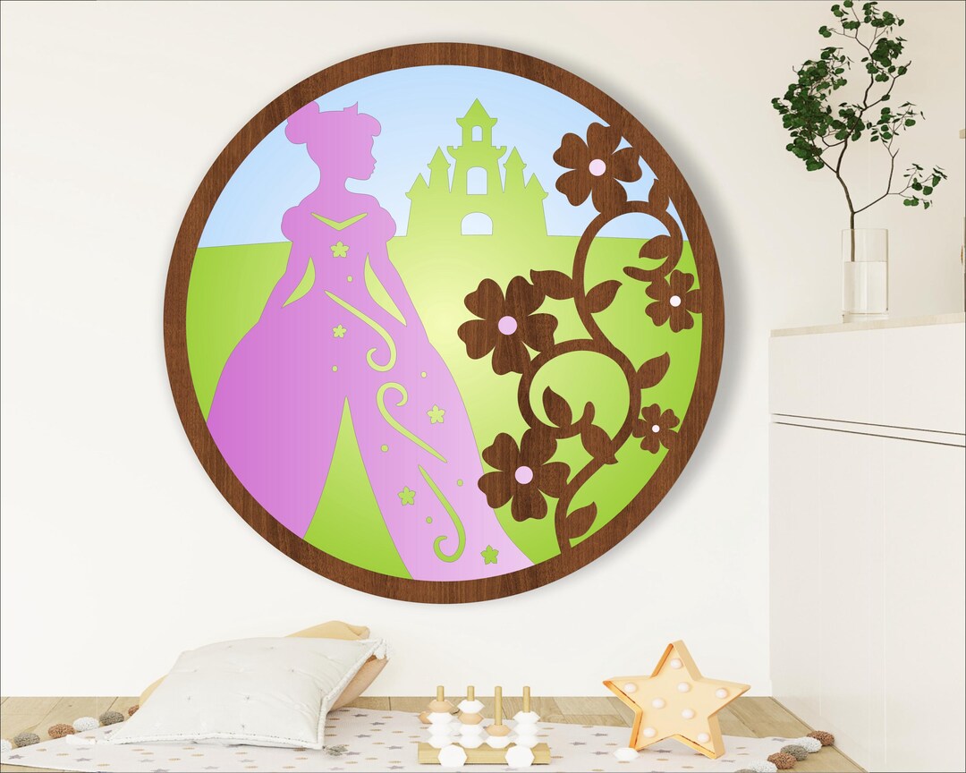 Princess Layered Wall Sign Design. Laser Cut File. Vector File SVG Ai ...