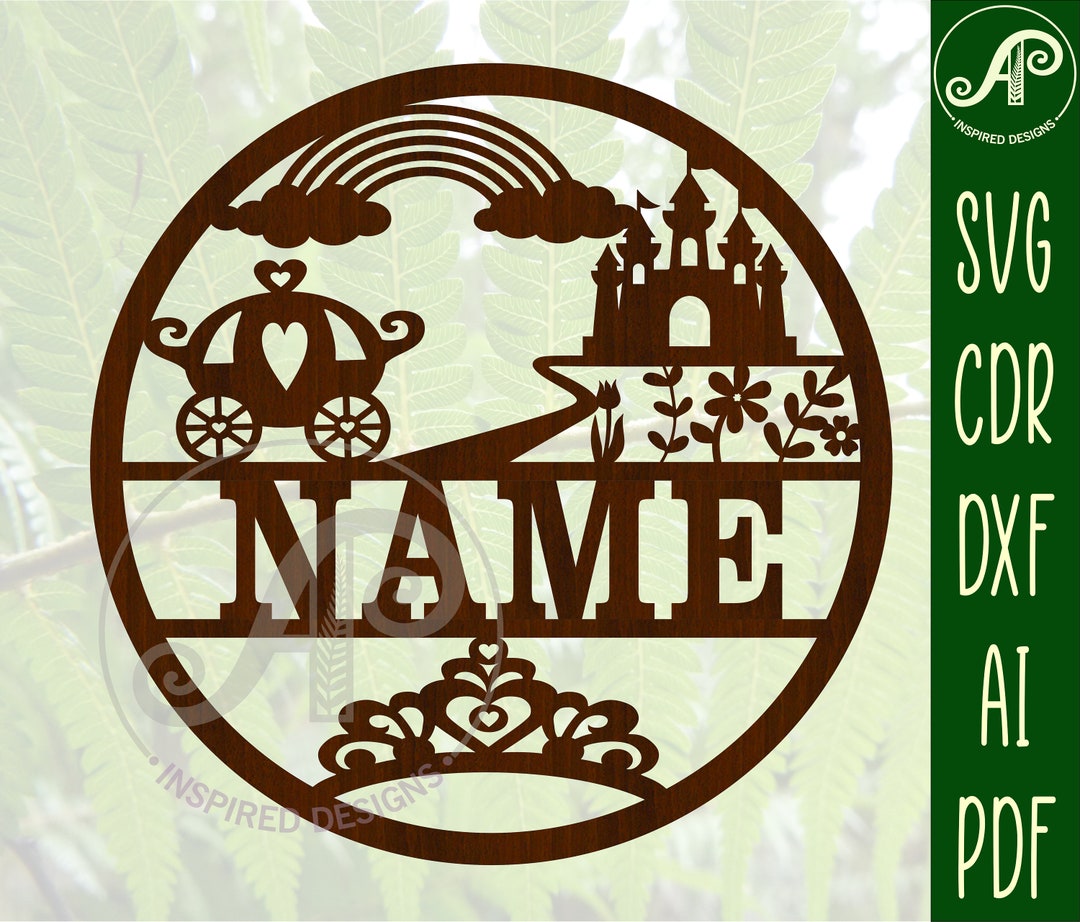 Princess Name Sign SVG Fantasy Themed Door or Wall Hanger - Etsy