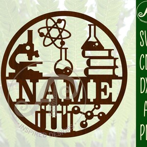 Science Name Sign, SVG, Learning Themed Door or Wall Hanger, Laser Cut ...