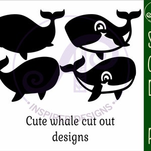 Whale Cut Outs Laser Cut File, Shapes. Vector File SVG, Ai, Cdr, Dxf ...