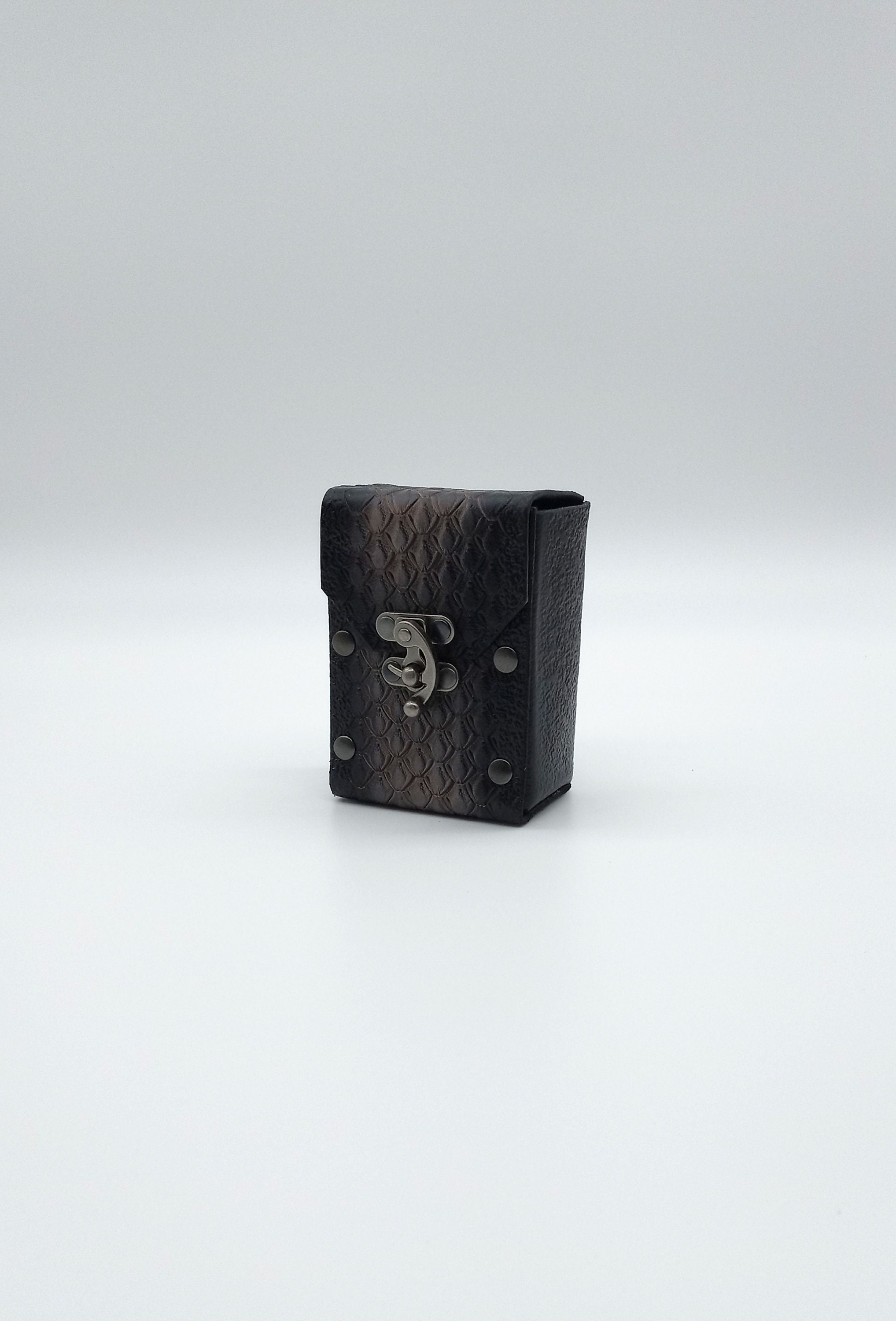 Leather Dragonscale Deck Box Black Dragonscale MTG Deck - Etsy