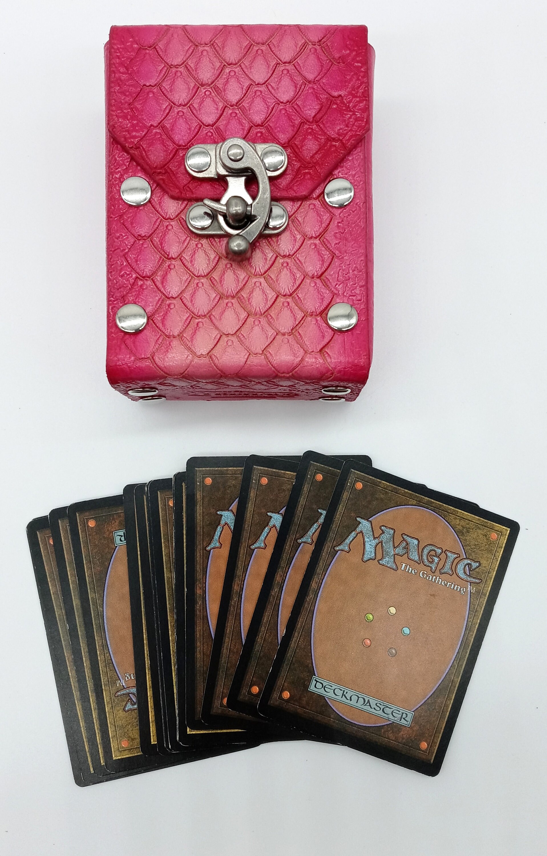 Leather Dragonscale Deck Box Pink Dragonscale MTG Deck Box 60 Card Deck ...