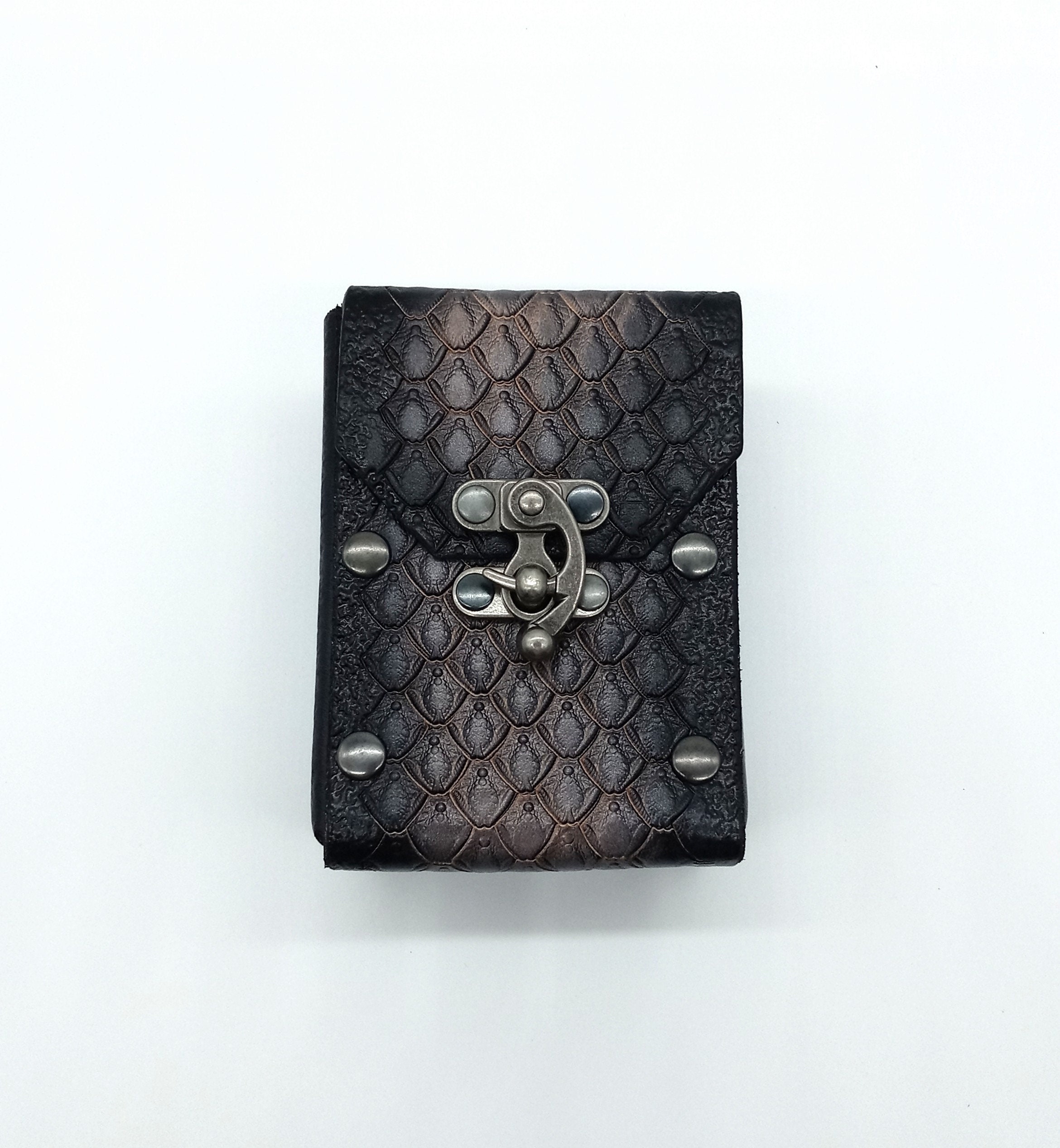 Leather Dragonscale Deck Box Black Dragonscale MTG Deck - Etsy
