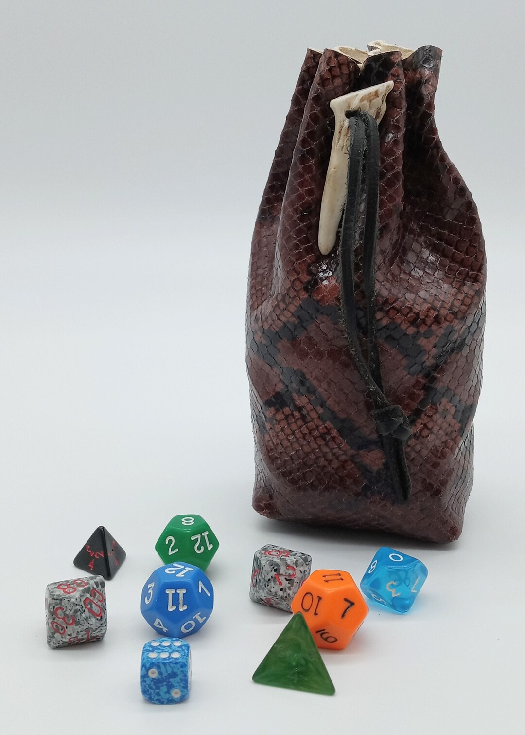 Snakeskin Dice Pouch - Brown and Black - Dice, Coins, Jewelry, and More ...