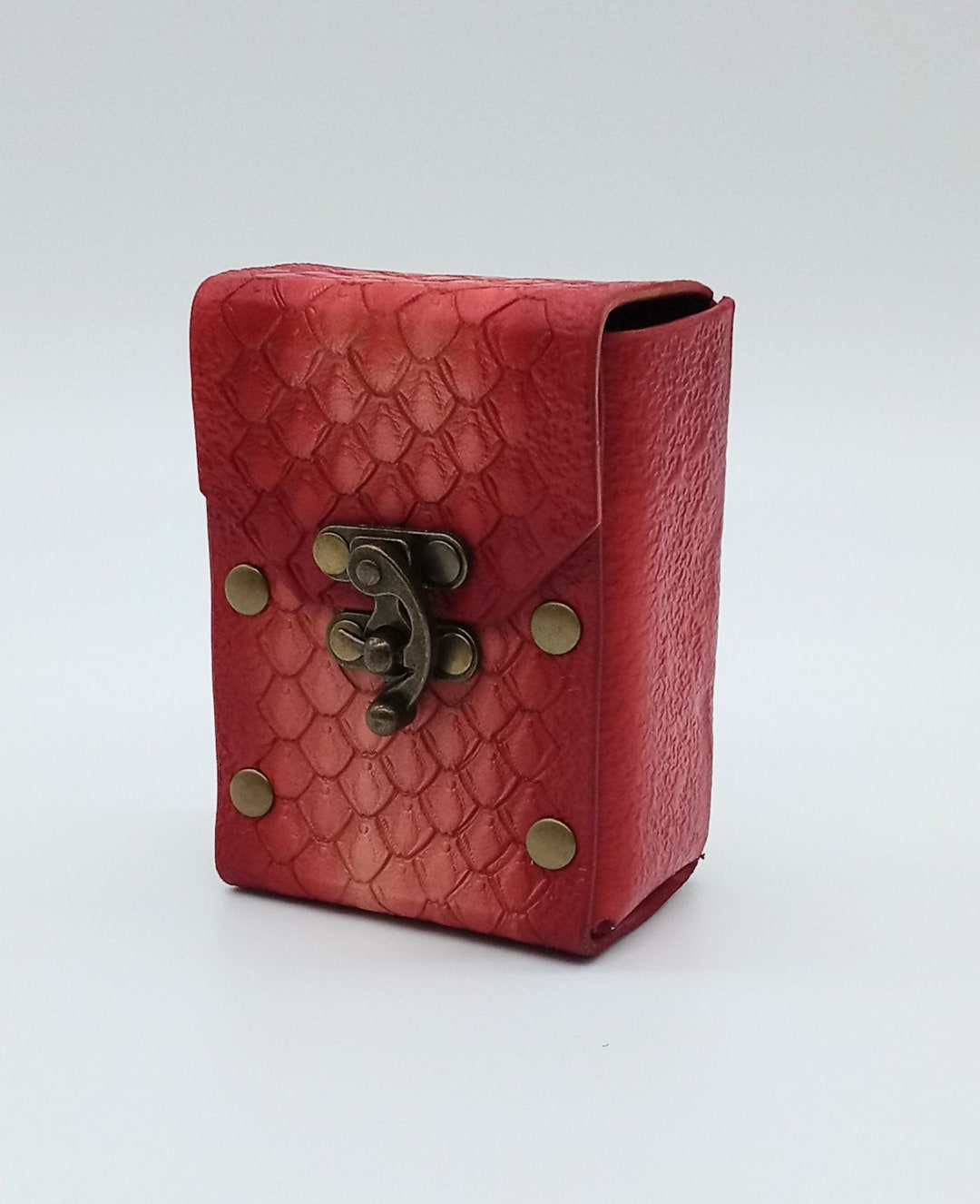 Leather Dragonscale Deck Box | Red Dragonscale | MTG Deck Box | 60 Card ...