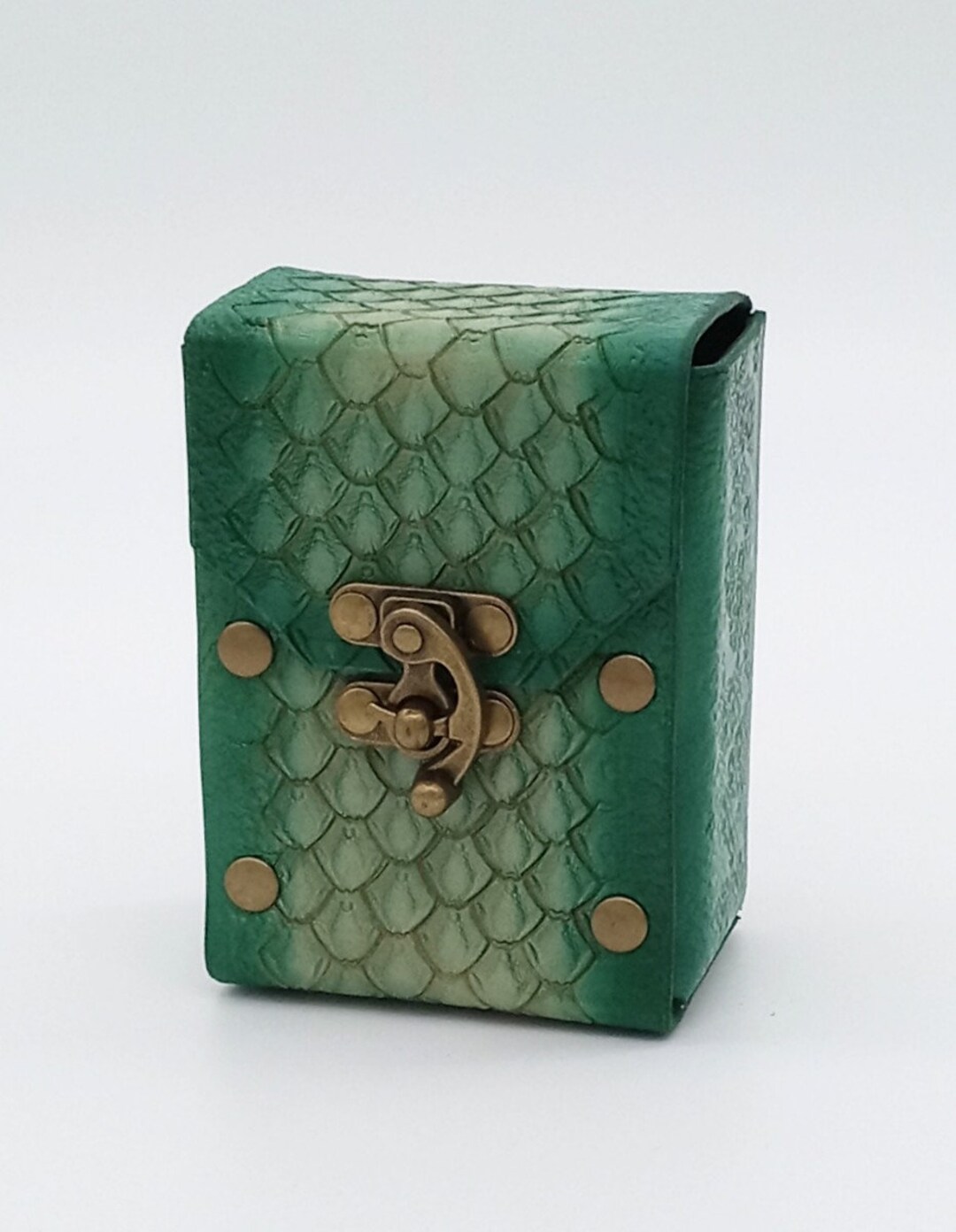 Leather Dragonscale Deck Box Green Dragonscale MTG Deck - Etsy