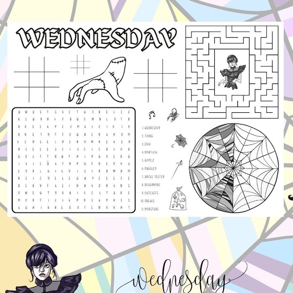 Wednesday Addams Activity - Etsy
