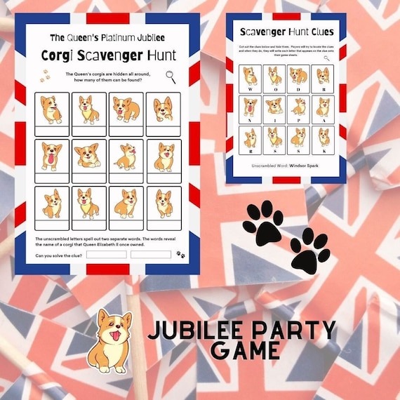 The Queen's Jubilee Corgi Dog Scavenger Hunt Game. Fun - Etsy