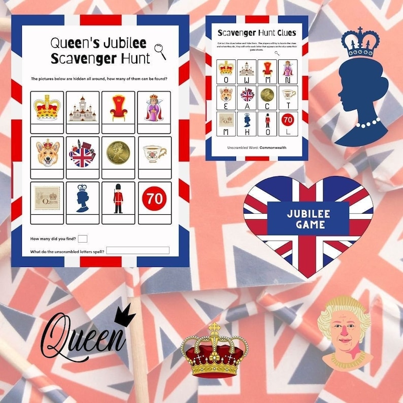 The Queen's Platinum Jubilee Scavenger Hunt Game. Fun Find - Etsy Australia