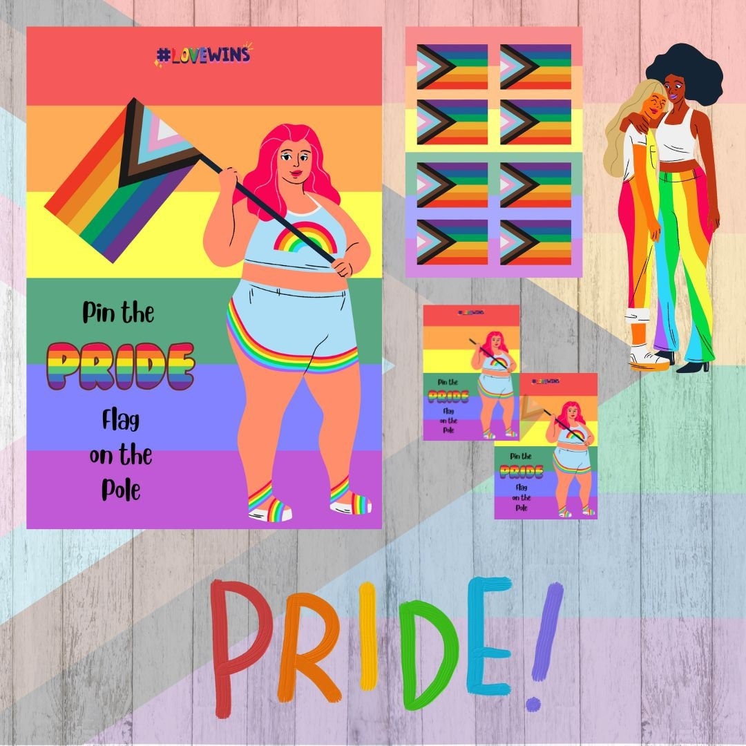 Pin / Stick the LGBTQ Pride Flag on the Pole. Fun Game/ - Etsy
