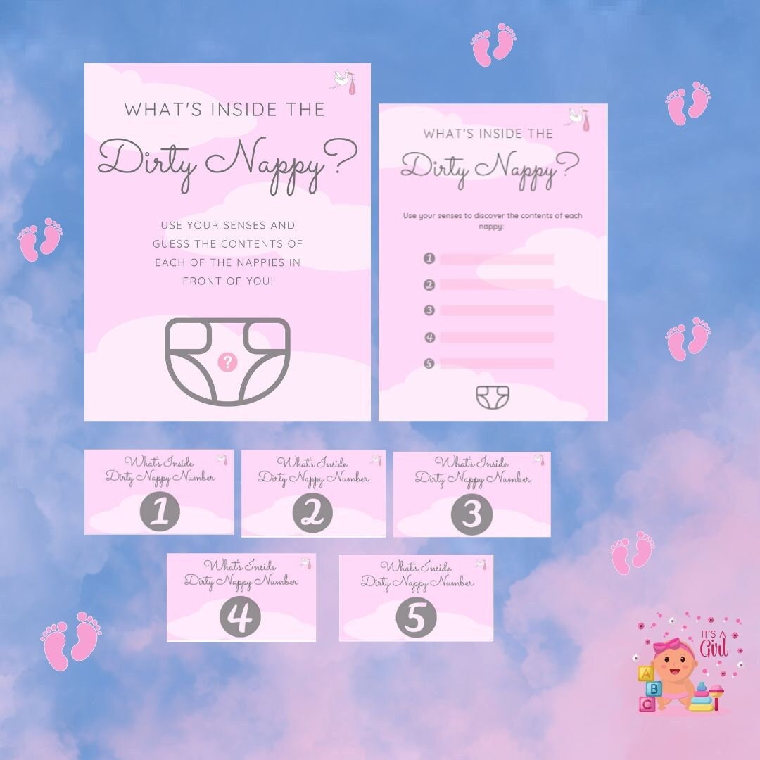 What's Inside the Dirty Nappy Baby Shower Table Sign Game - Etsy