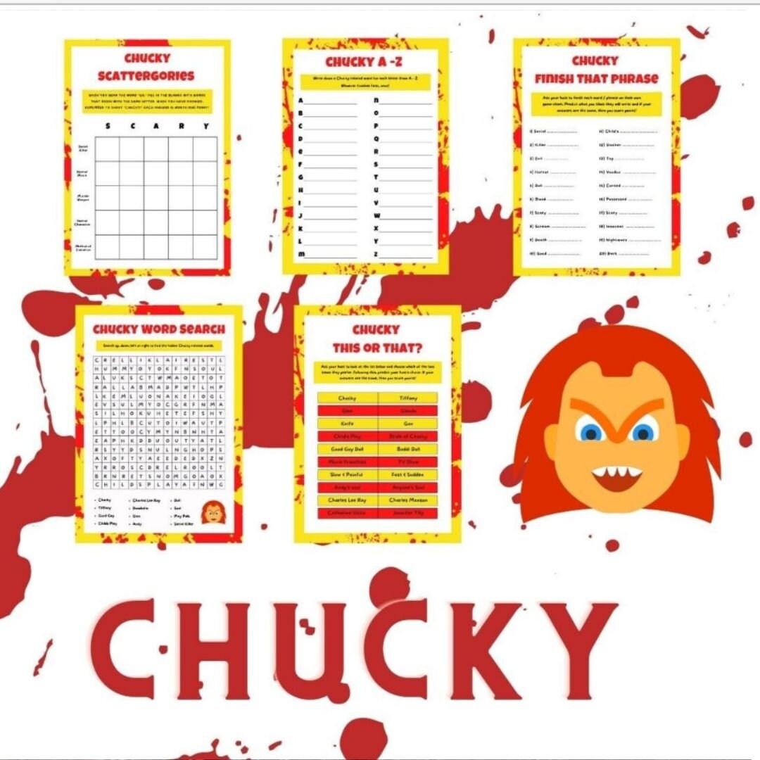 Chucky Horror Movie Halloween Inspired Games. Word Search/ A - Etsy