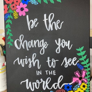 Acrylic Calligraphy Flower Quote Sign - Etsy