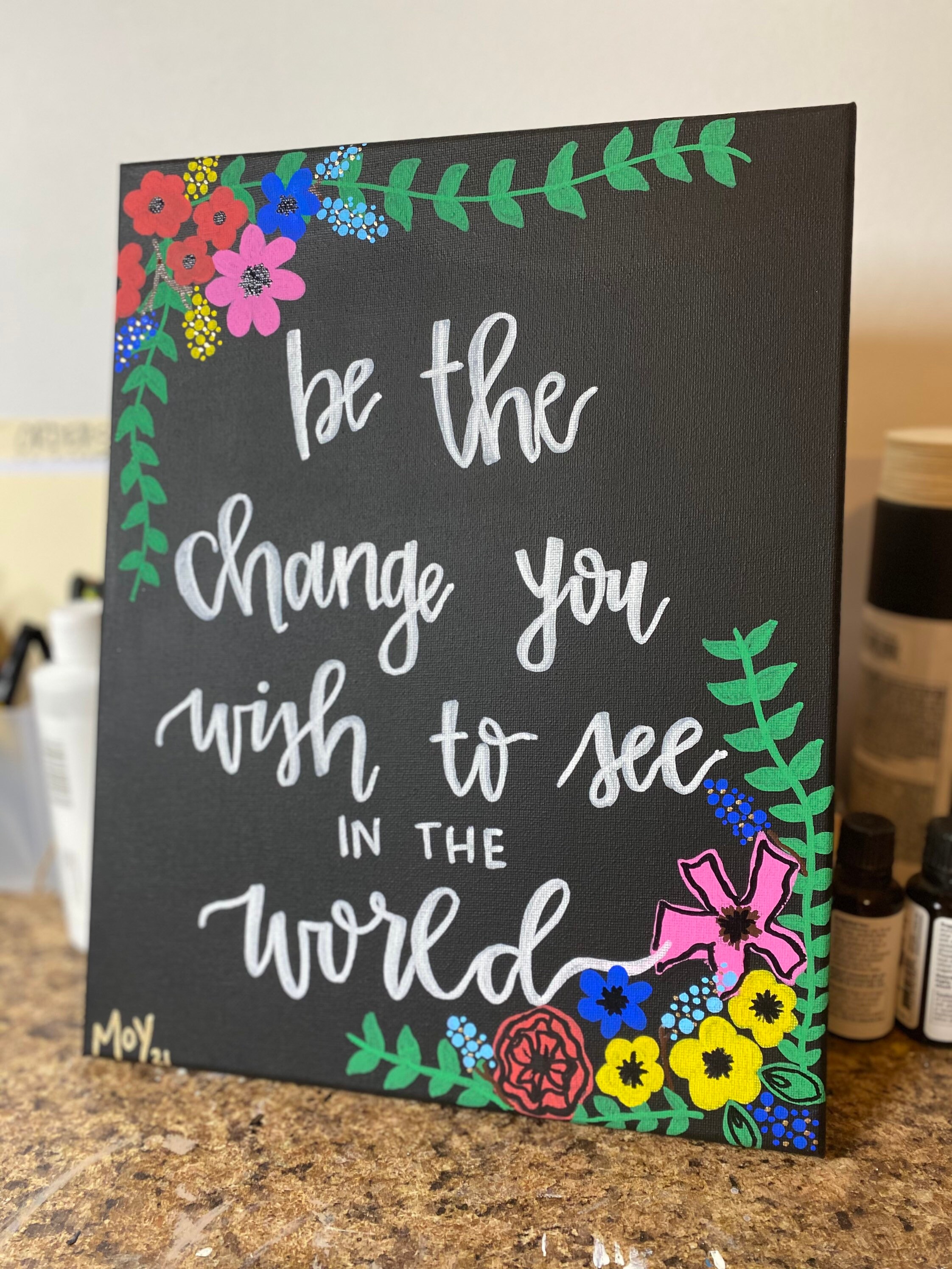 Acrylic Calligraphy Flower Quote Sign - Etsy