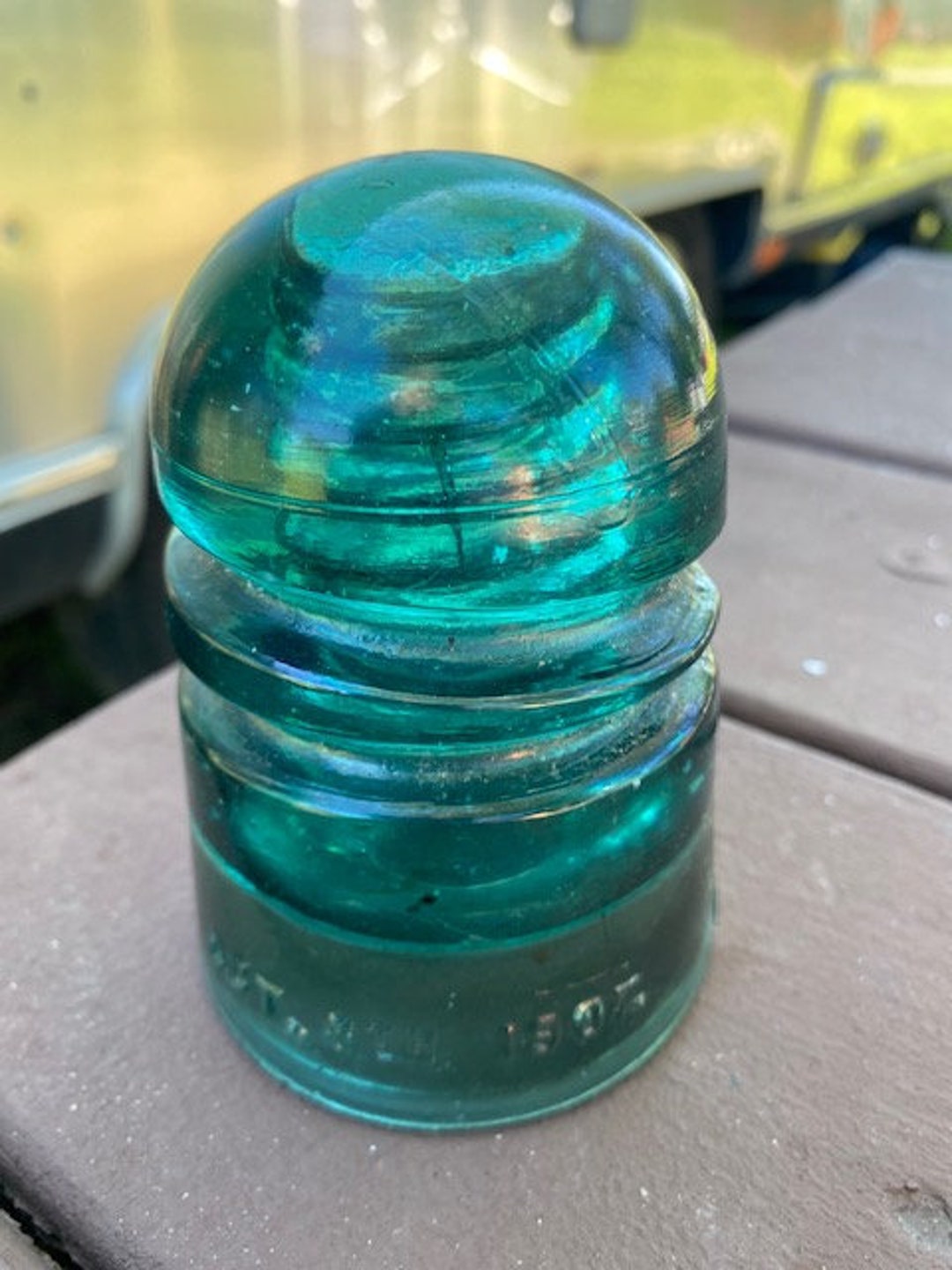 Green Glass Insulator Patented Oct 8th 1907 - Etsy